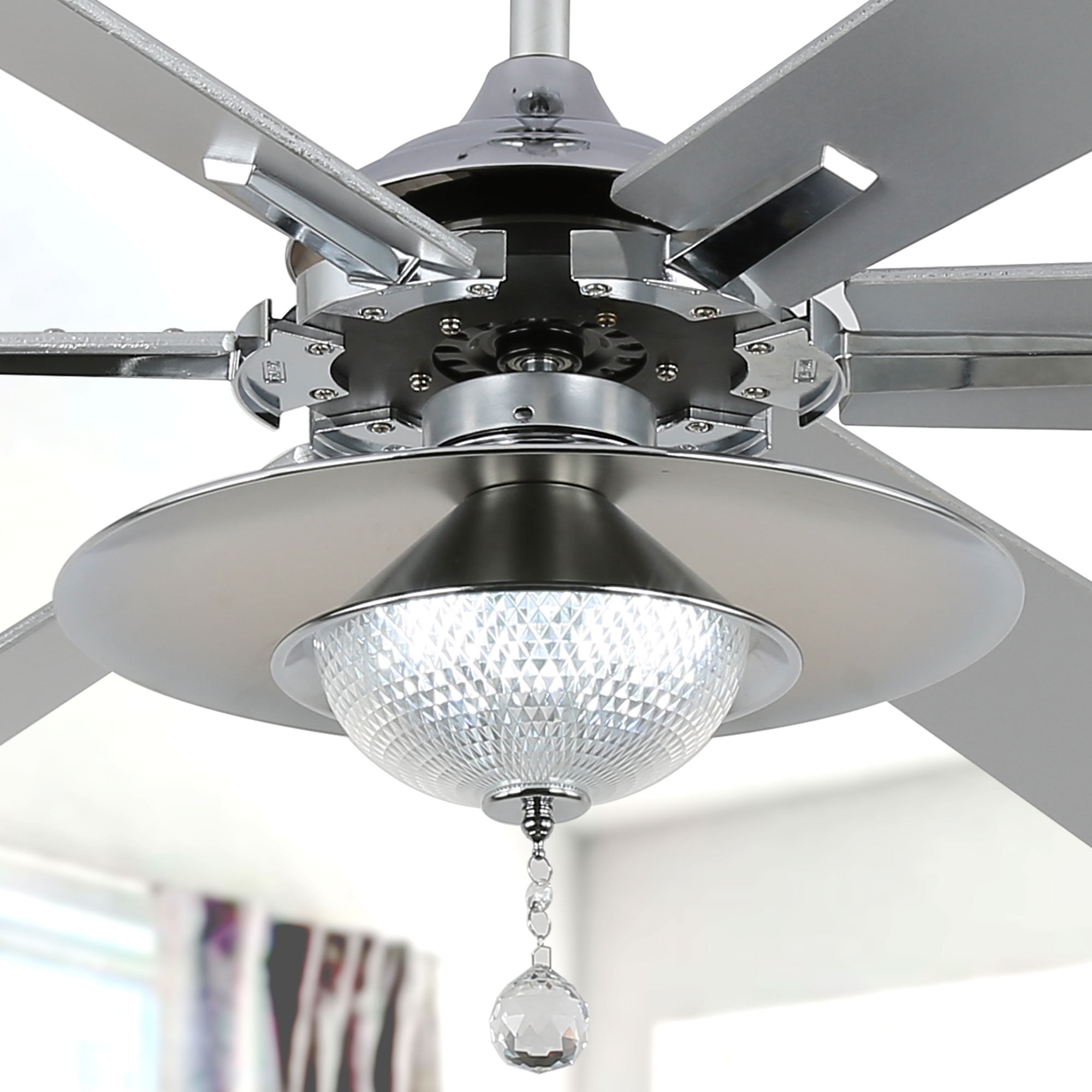 Chords Attic 72" Ceiling Fan with LED Light Kit - 8-Blade Reversible DC ...