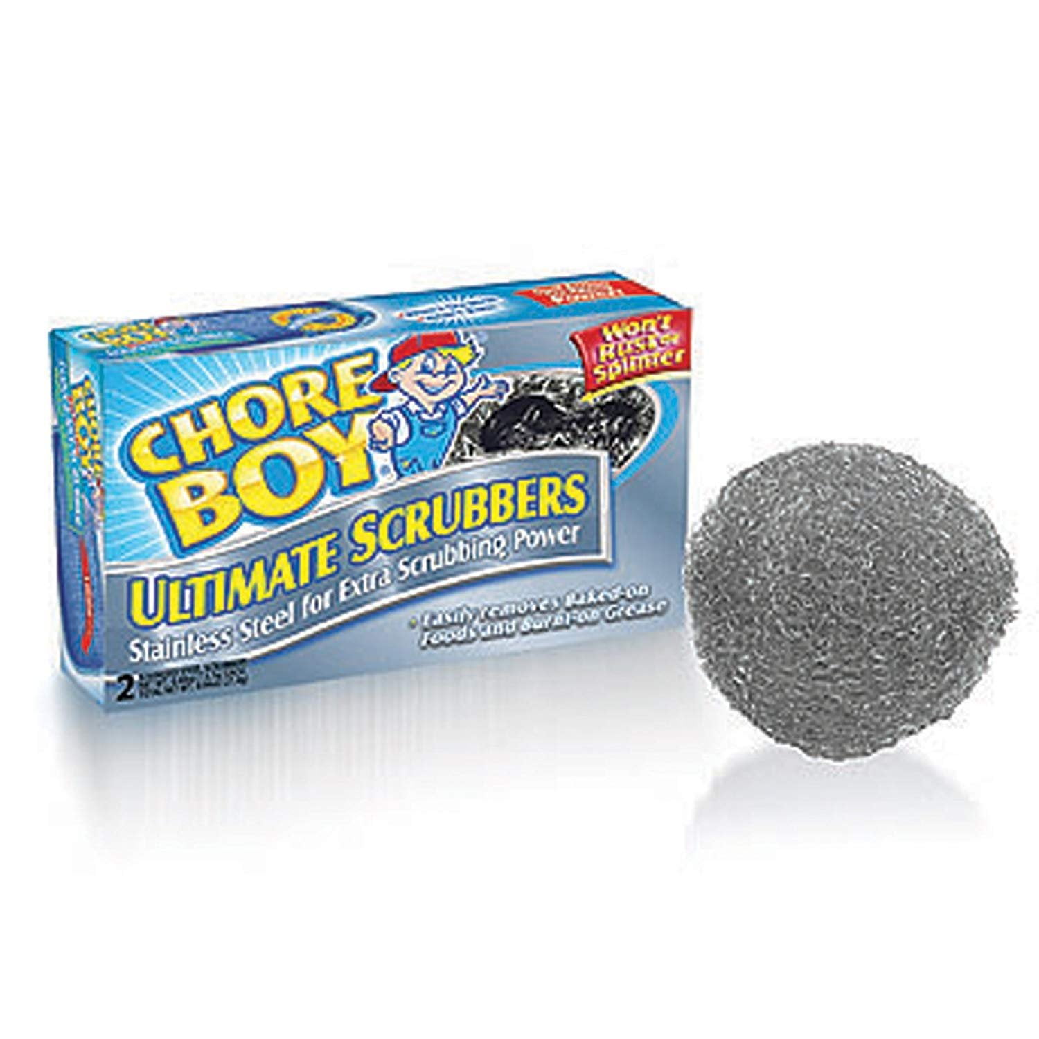 Chore Boy 00218 2CT Stainless Steel Chore Boy Scrubbers 2 Count ...