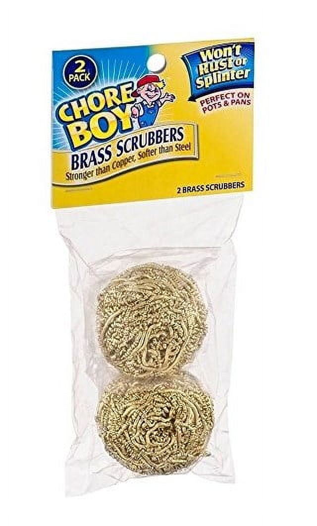 Chore Boy Brass Scrubbers, Perfect On Pots And Pans, 6 Pack (Total 12 ...