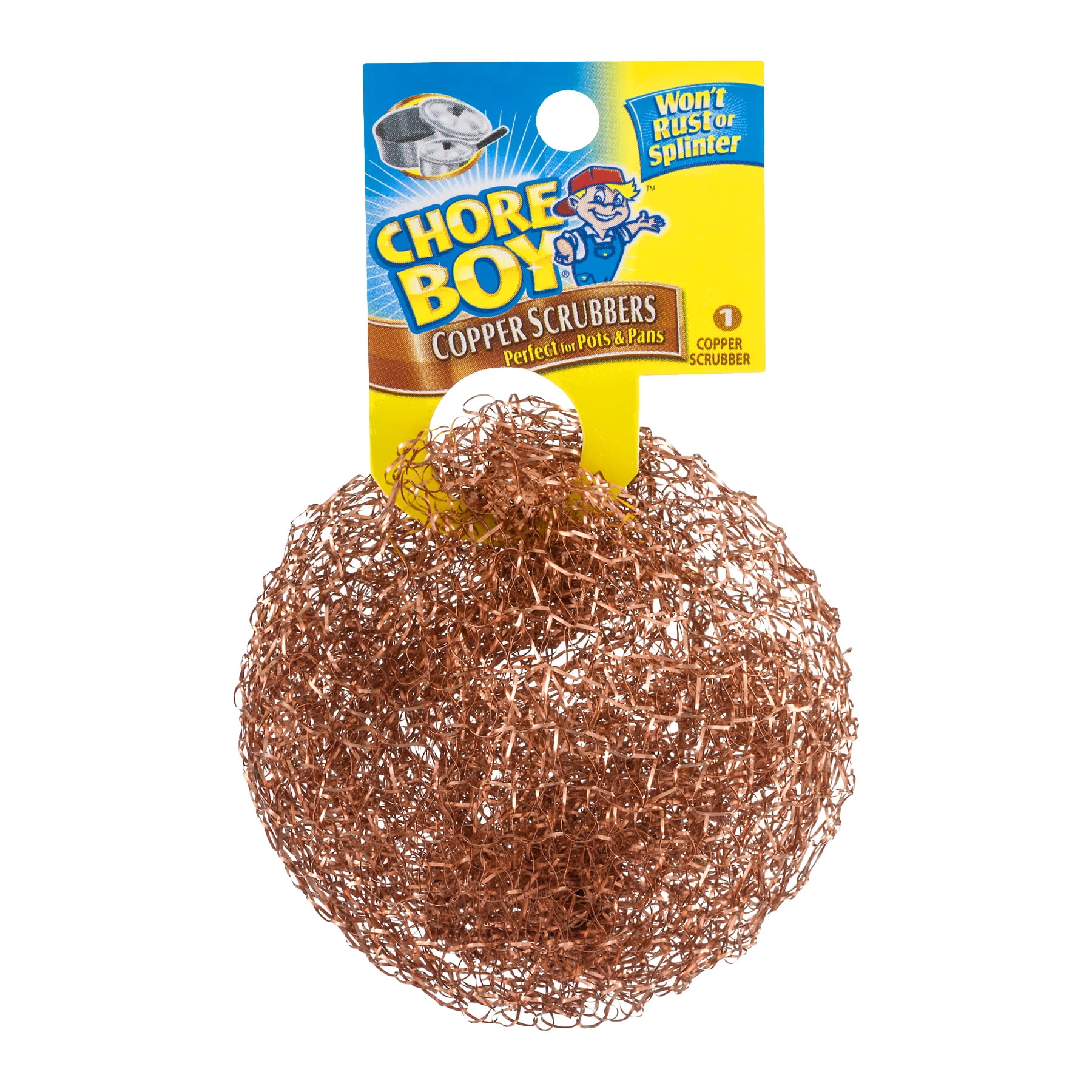 Chore Boy Copper Scrubber, Metal Sponge for Cleaning Grills, Cookware ...