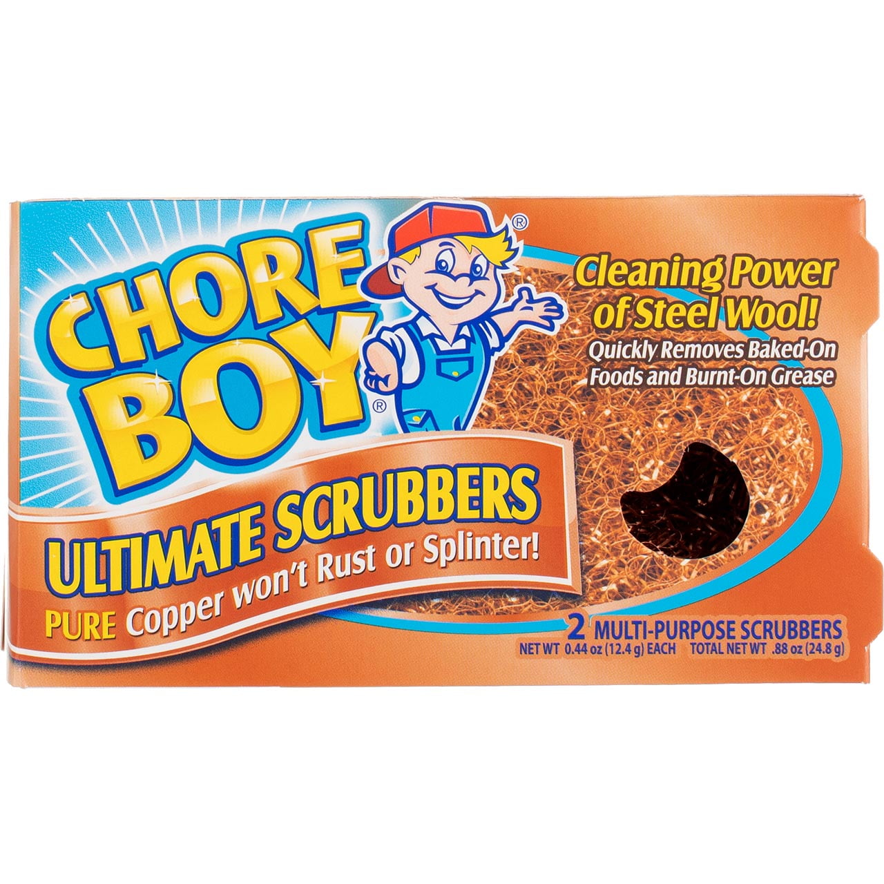 Chore Boy Ultimate Copper Scrubber, 0.44 oz, 2 Ct (3 Pack) (Bundle ...