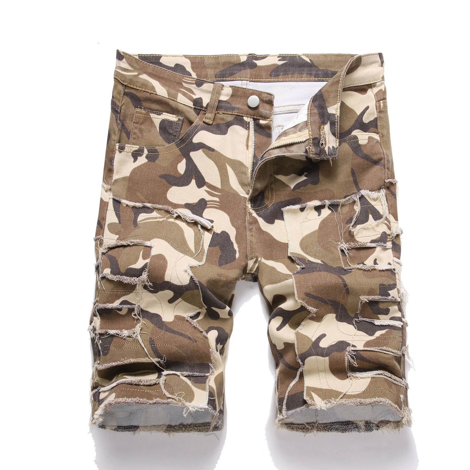 Chores Para Hombre Men's summer five-minute shorts camouflage denim ...