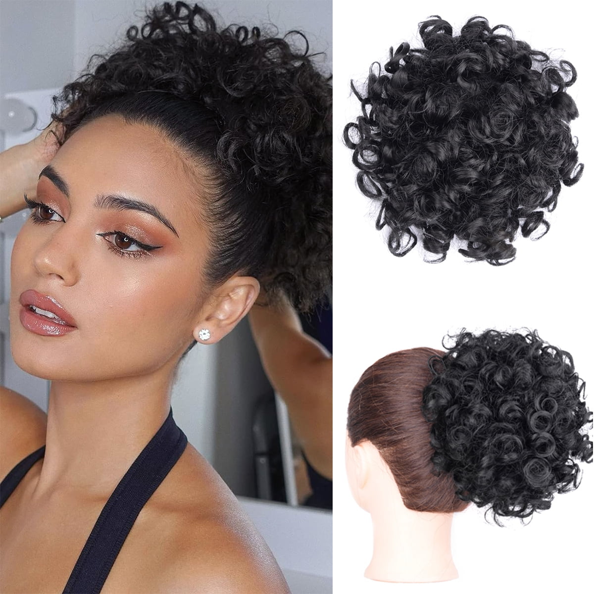 Chorliss Synthetic Claw Chignon Women Messy Curly Fluffy Hair Bun Clip ...