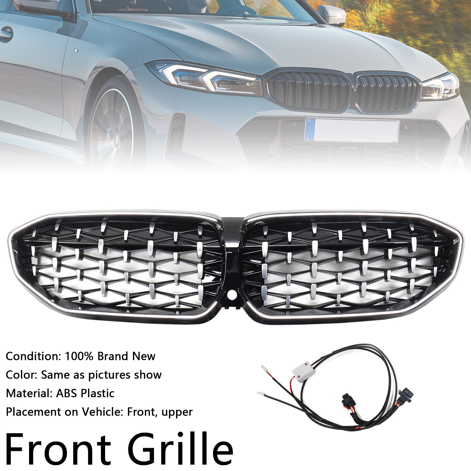 Chorme Diamond Kidney Grille Grill 51138072085 Fit for BMW 3 Series G20 ...