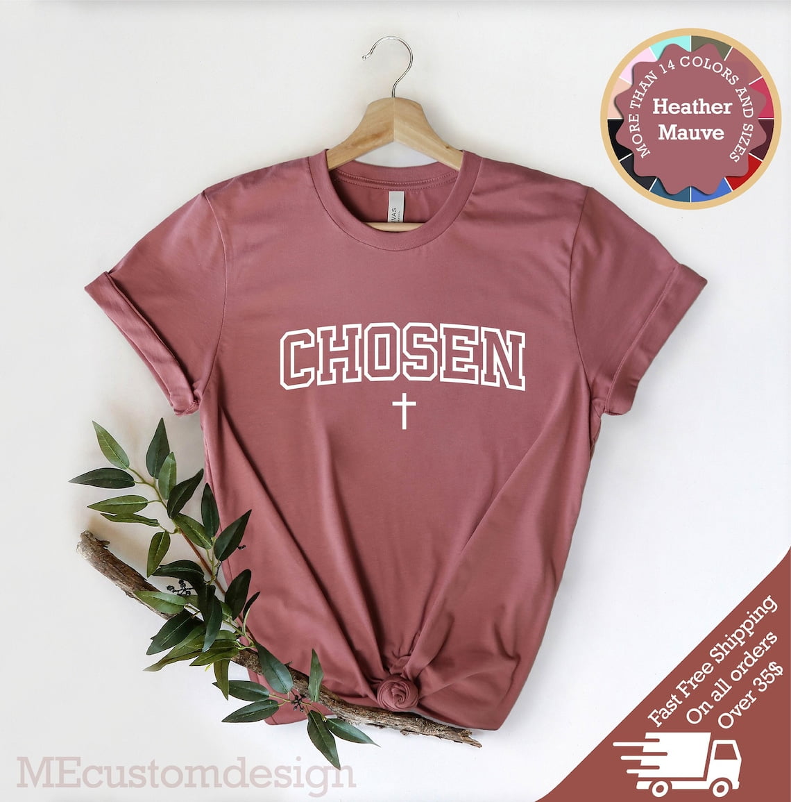 Chosen Christian Shirt, Preppy Faith in God Tee, Religious Bible Verse ...