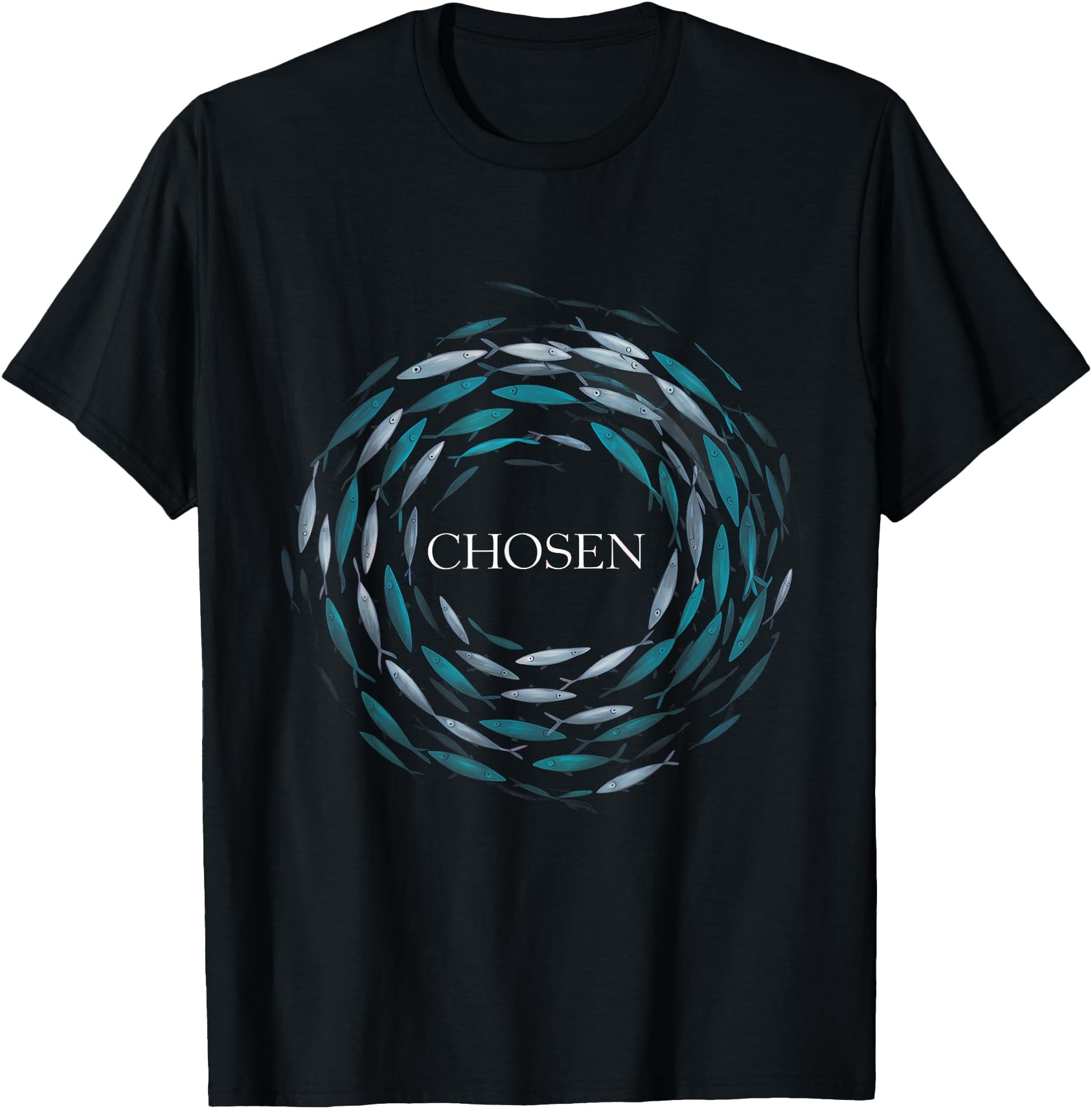 Chosen Fish Swim Against The Current Bible Christian T-Shirt,Charcoal ...