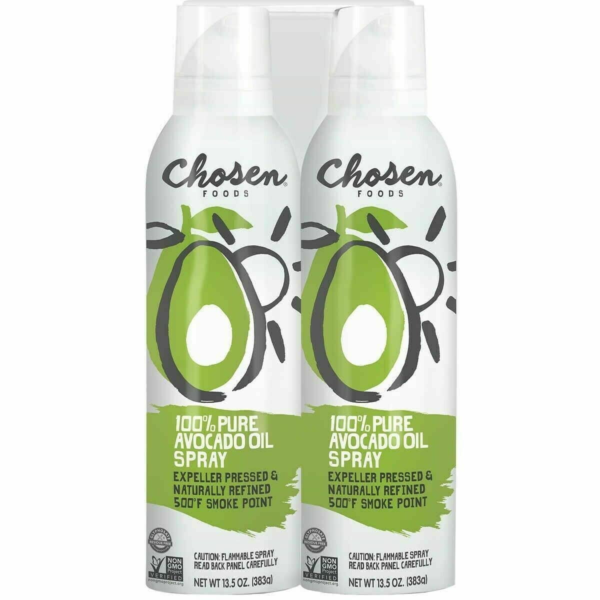 CHOSEN FOODS 100% Pure Avocado Oil Cooking Spray, High Heat Cooking ...