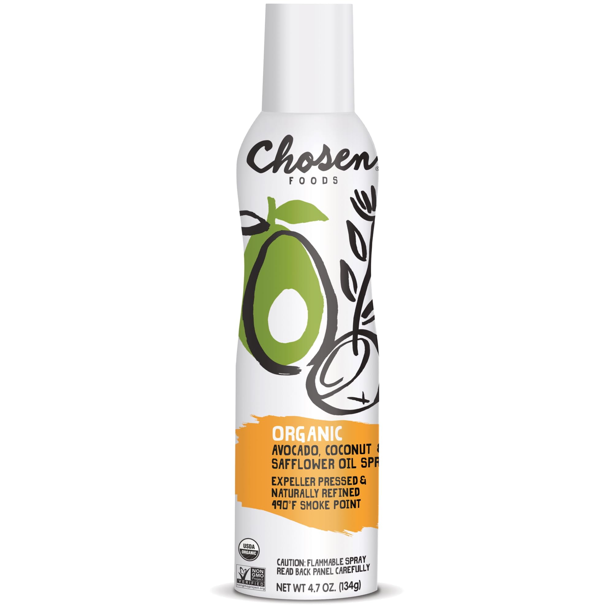 Chosen Foods Chosen Blend GGA1 Oil Spray 4.7 oz., Non-GMO, 490° F Smoke ...