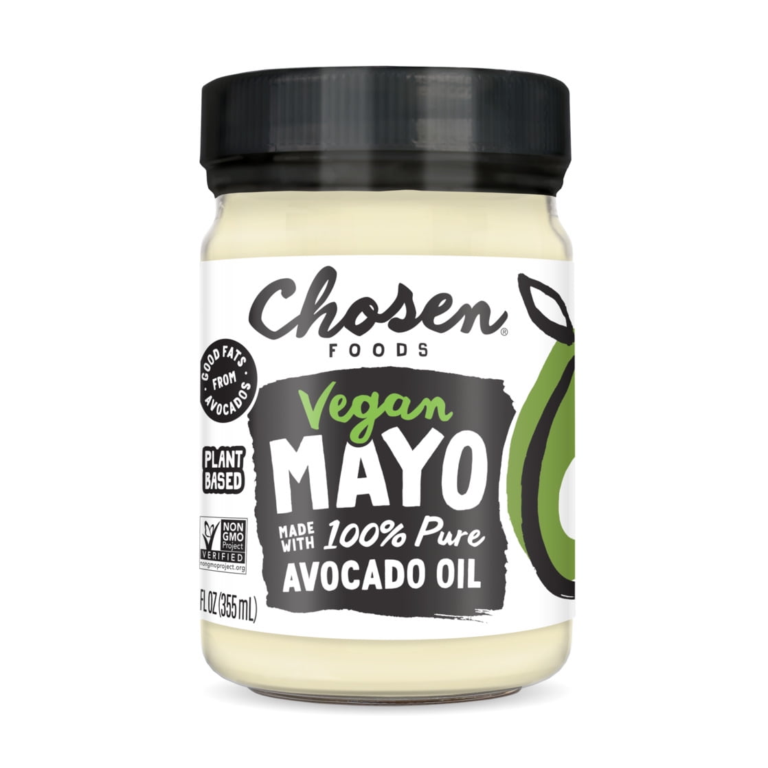 Chosen Foods, Avocado Oil Vegan Mayo, 12 oz, Plant Based, Non-GMO ...
