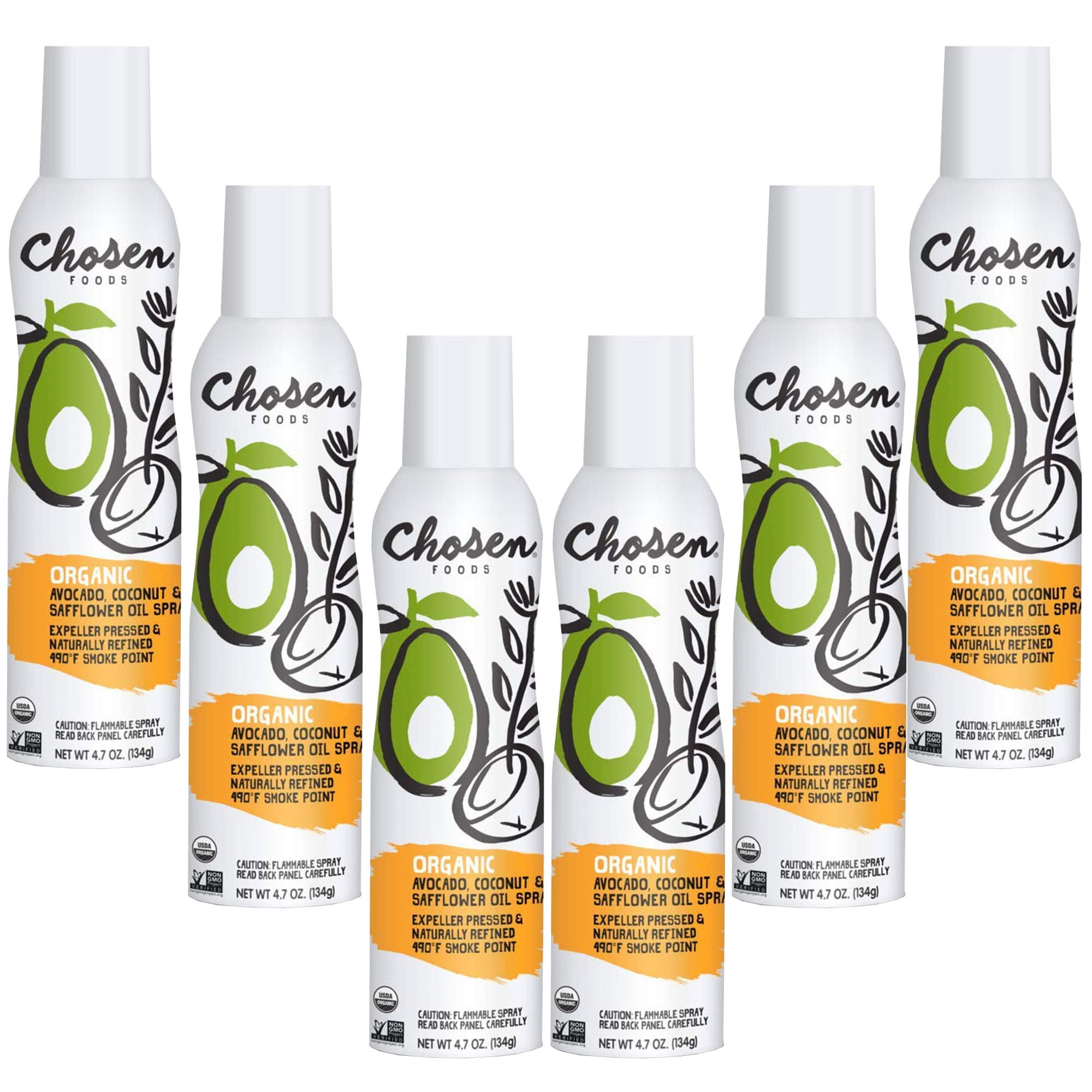 Chosen Foods Organic Avocado, Coconut and Safflower Oil Spray 4.7 oz ...