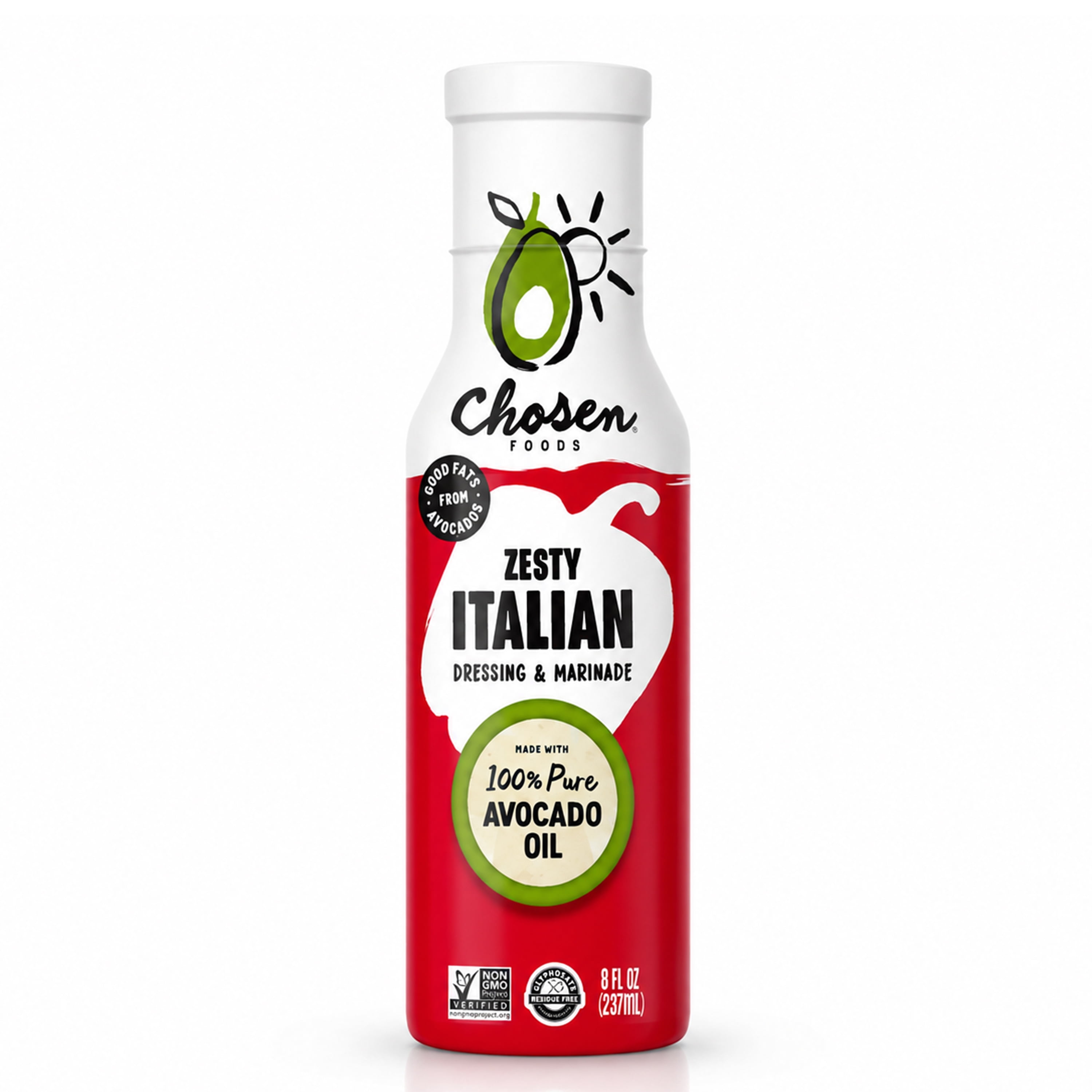 Chosen Foods Zesty Italian Dressing & Marinade 8 fl Oz with Avocado Oil ...