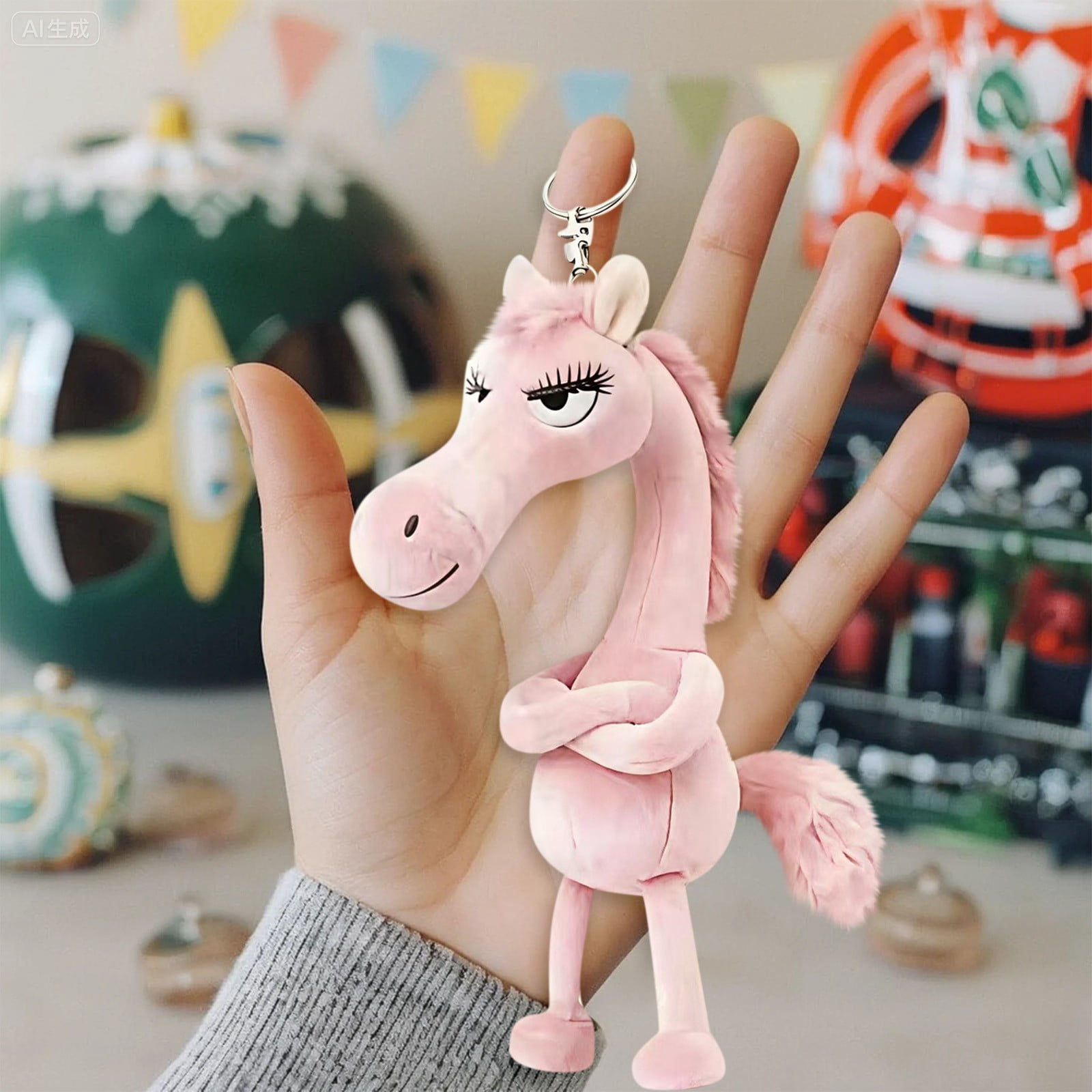 Chosen Good Fortune Cool Pink Pony Keychain,2026 Year of Mascot: High ...