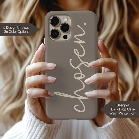 Chosen Word Inspirational Script Font Phone Case iPhone 17 through 11 ...
