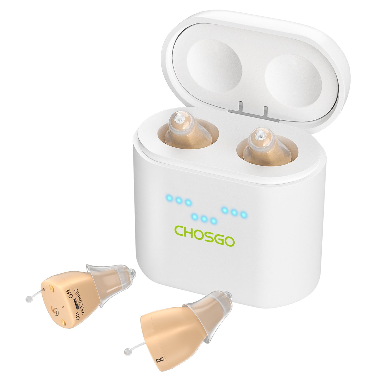 Rechargeable CIC Hearing Aids, Noise-Cancelling, Portable Case, 12 ...