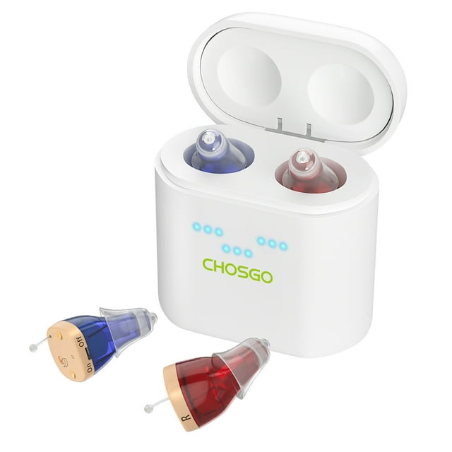 Chosgo Rechargeable CIC Hearing Aids for Seniors with Noise Cancelling ...