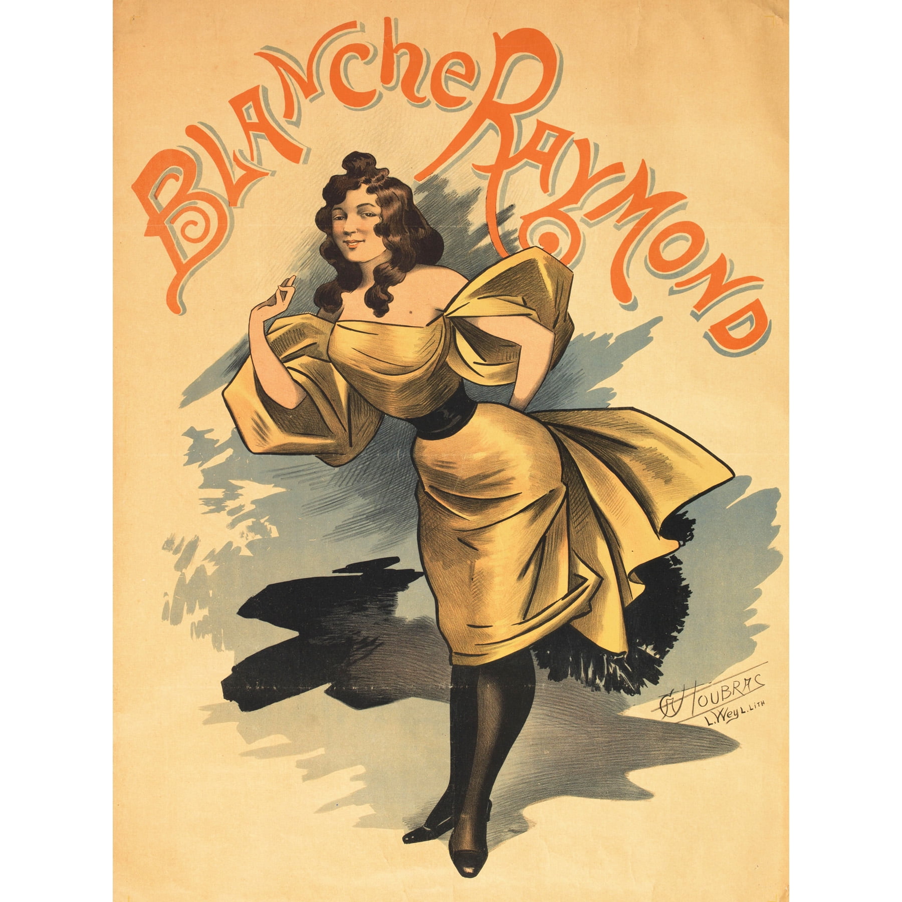 Choubrac Singer Blanche Raymond Vintage Show Advert Extra Large Art ...