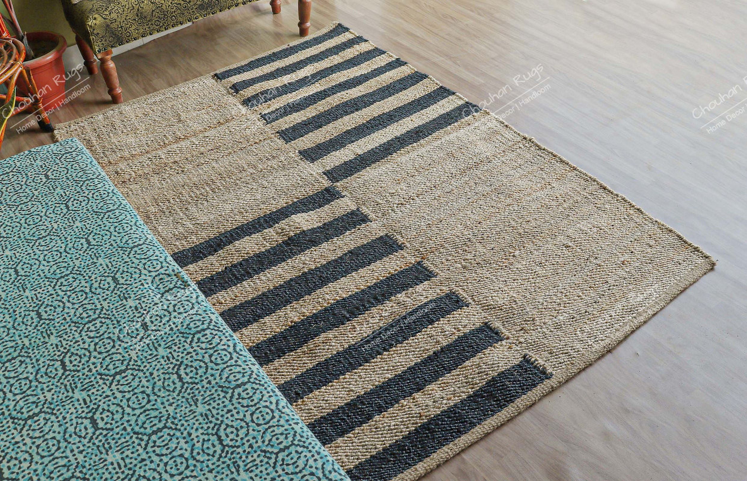 Chouhan Rugs Natural Jute Hemp Rug Bohemian Rug Decor Rug Handwoven Rug ...