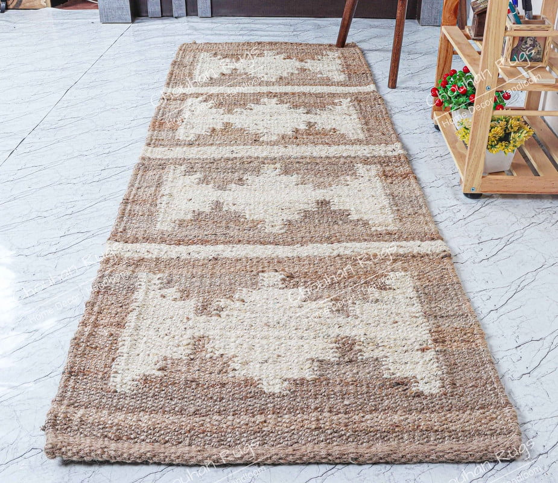 Chouhan Rugs Natural Jute Hemp Runner Rug Bohemian Rug Decor Rug ...