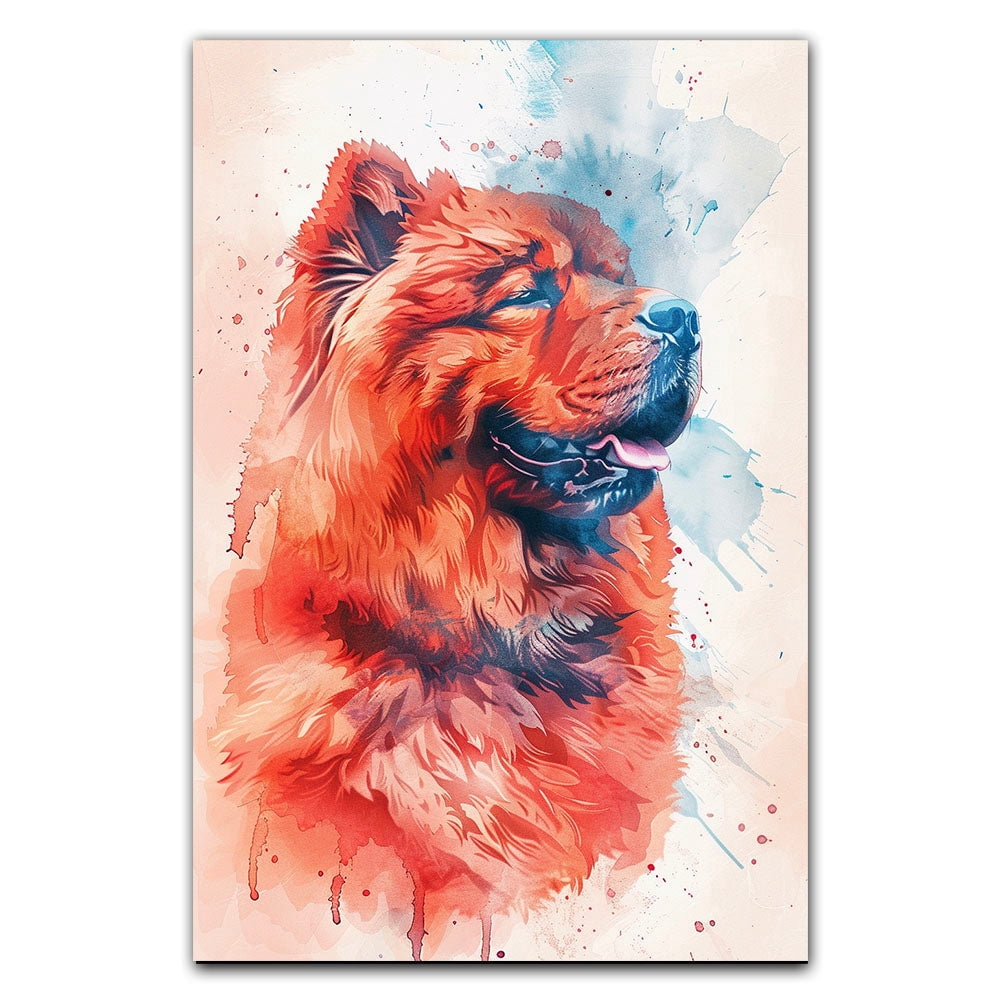 Chow Chow Dog Art Print Poster, Wall art Painting Decor Chow Chow Dog ...