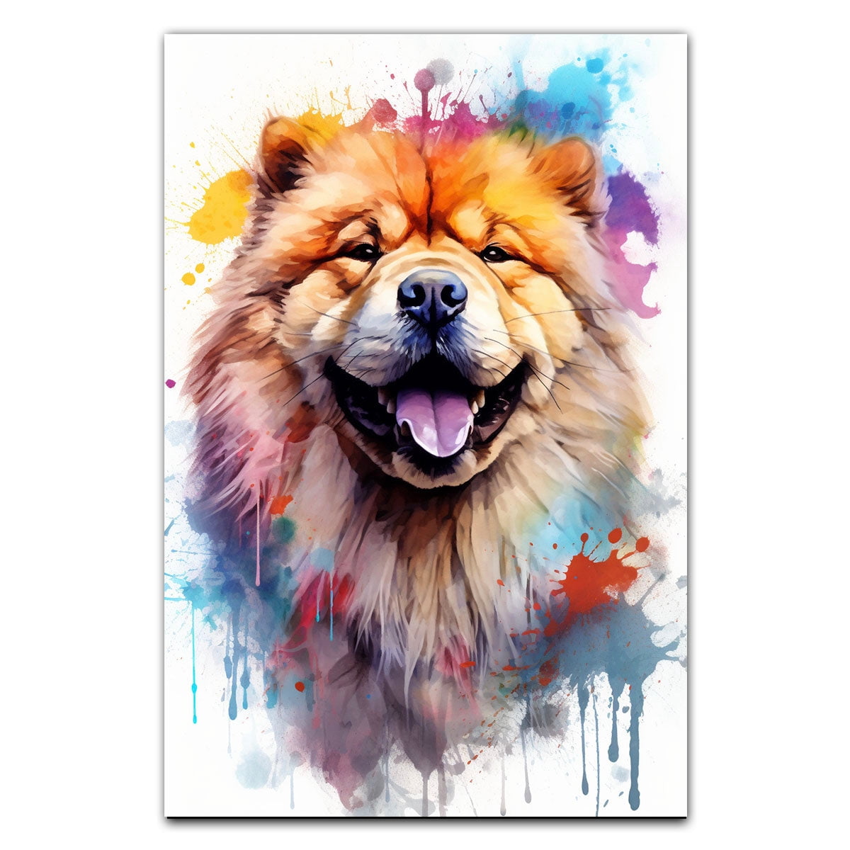 Chow Chow Dog Art - Watercolor Style Wall, Home or Apartment Decor ...