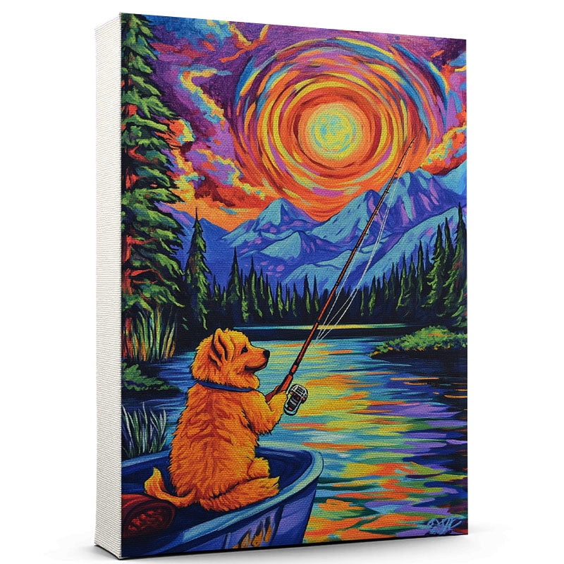Chow Chow Dog Canvas Fishing Canvas – Cute Chow Chow Canvas Wall Art of ...