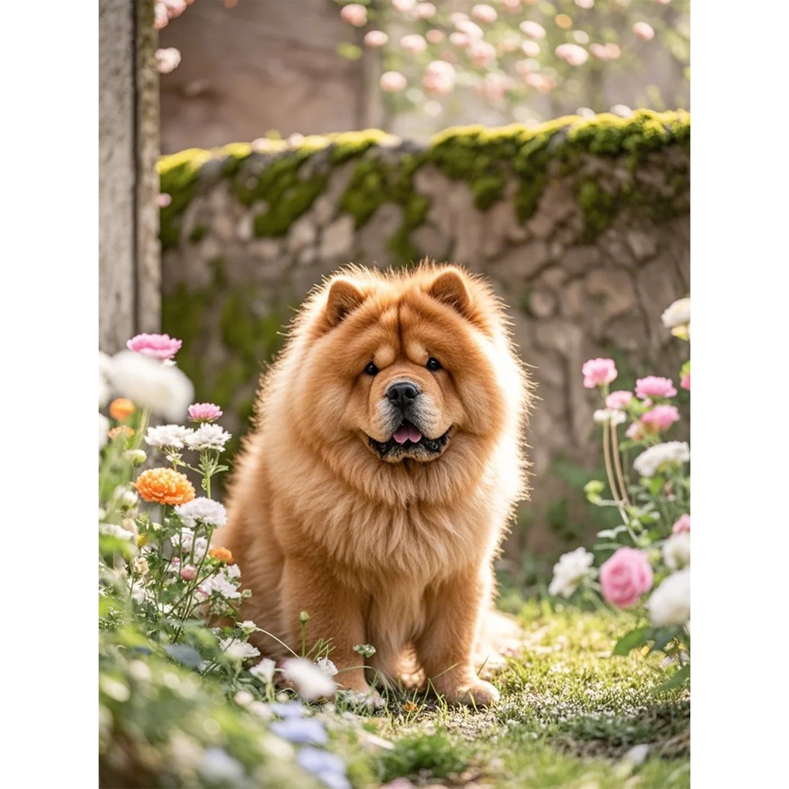 Chow Chow Dog Diamond Dots Painting DIY Kits 5D Diamond Art Full Round ...
