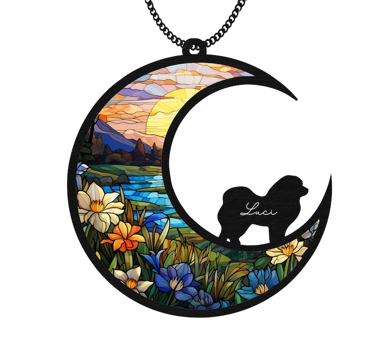 Chow Chow Dog Memorial Suncatcher, Custom Pet Name Wall Decor for Dog ...