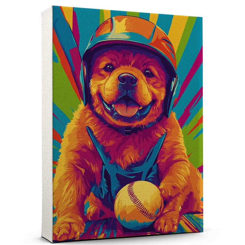 Chow Chow Dog Stretched Canvas Size 8x12 Baseball Canvas – Cute Chow ...