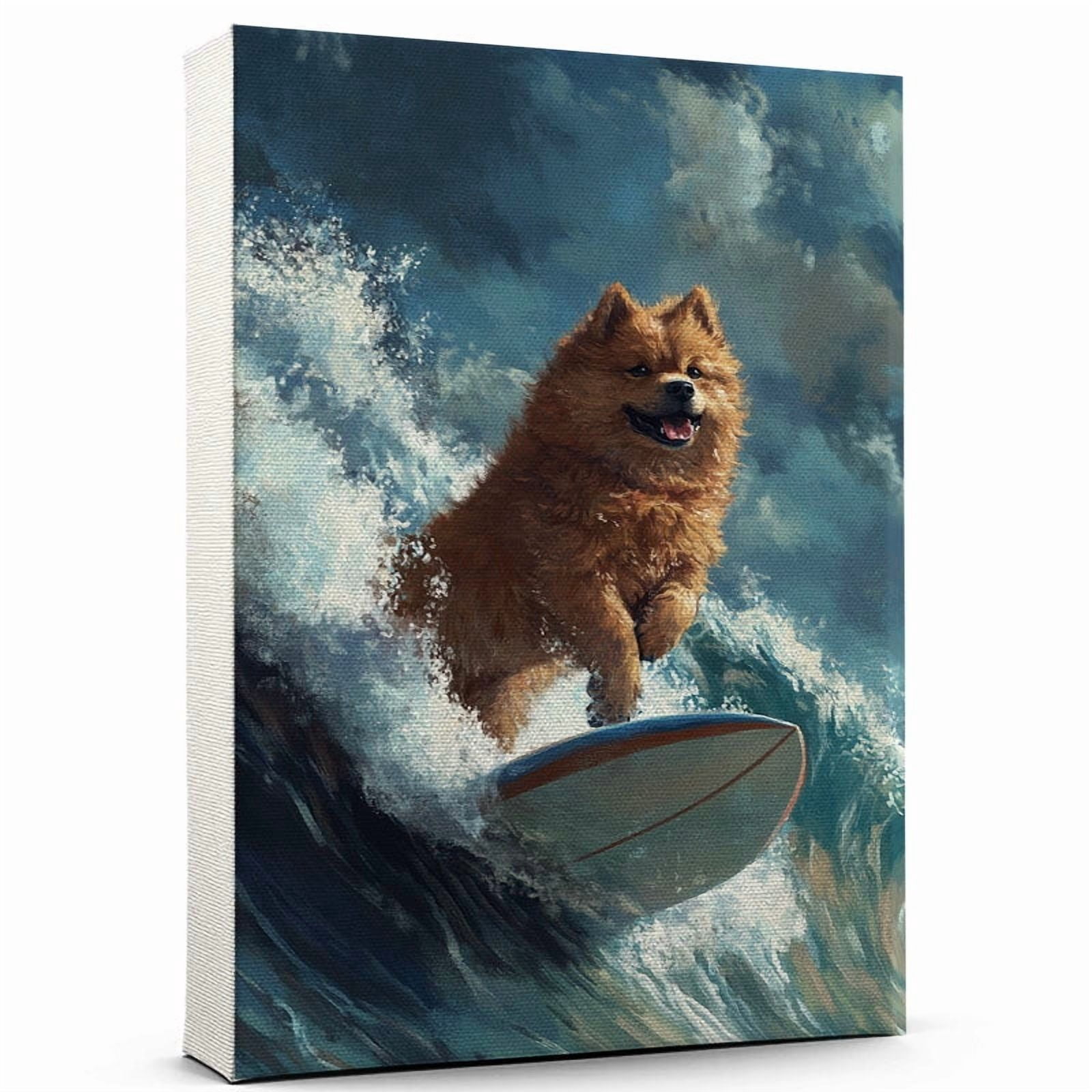 Chow Chow Dog Stretched Canvas Size 8x12 Surfboard Canvas – Funny Chow ...