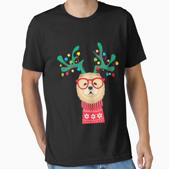 Chow Chow Festive Pup Cute Winter Holiday Dog Humor Cartoon Art Unisex ...