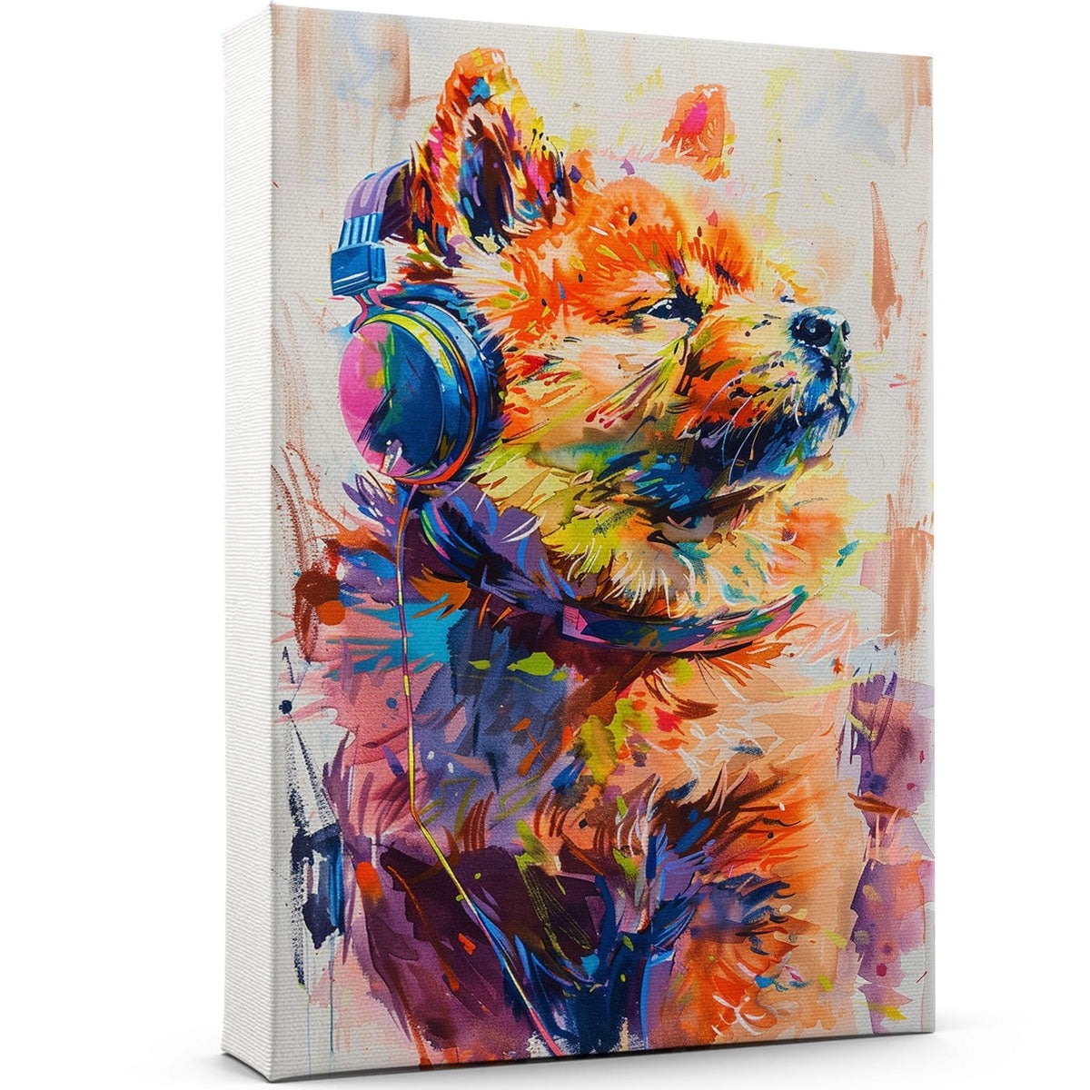 Chow Chow Headphone Wall Art Dog Wall Poster, Chow Chow Canvas Art Wall ...