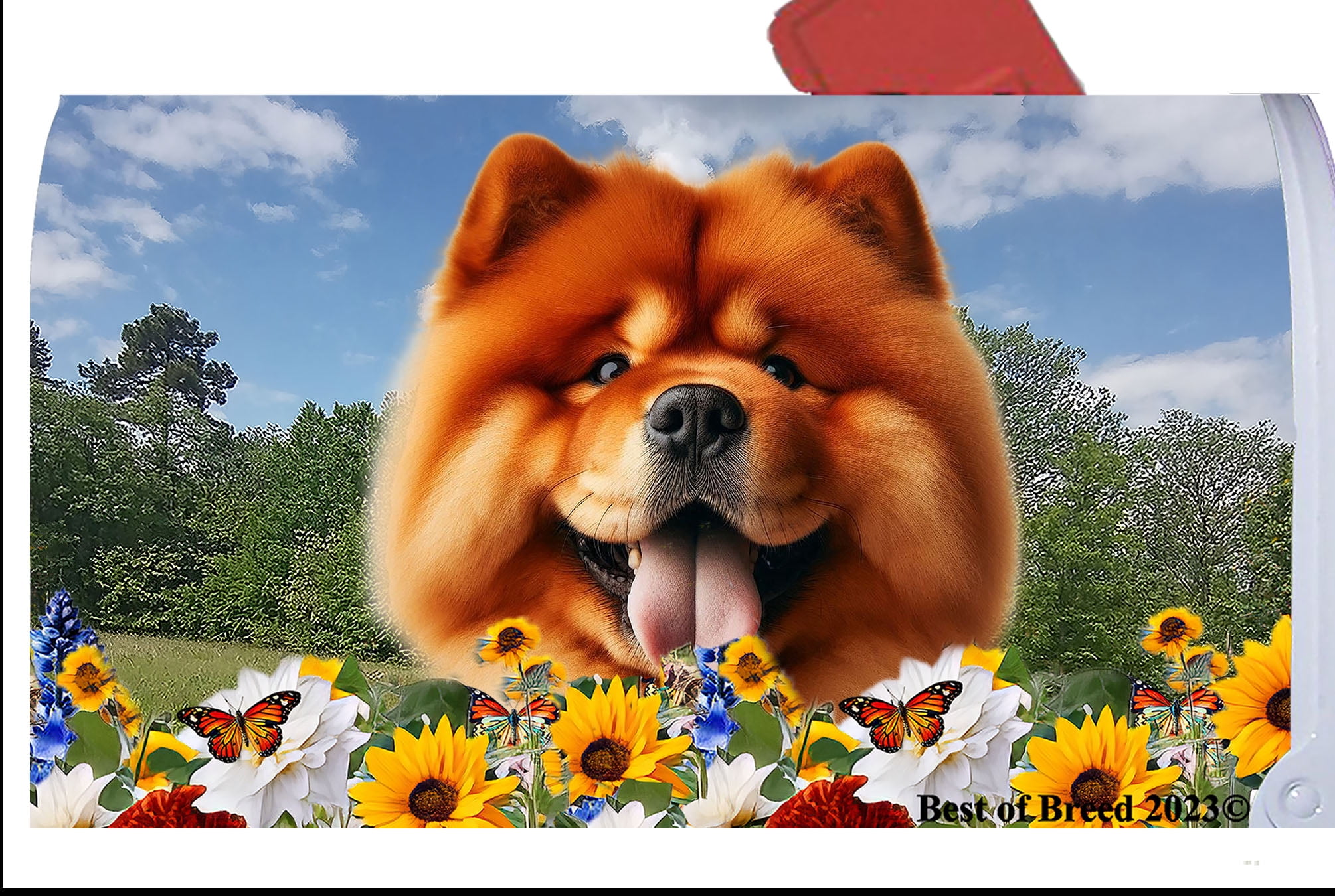 Chow Chow Red - Best of Breed Summer Flowers Mailbox Cover Hi-Grade ...