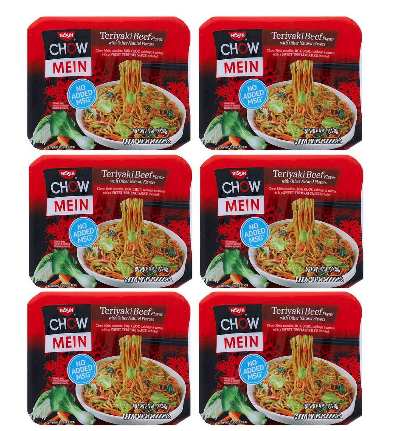 Chow Mein Instant (Teriyaki Beef Flavor) - 4oz (Pack of 6) by Nissin - Walmart.com