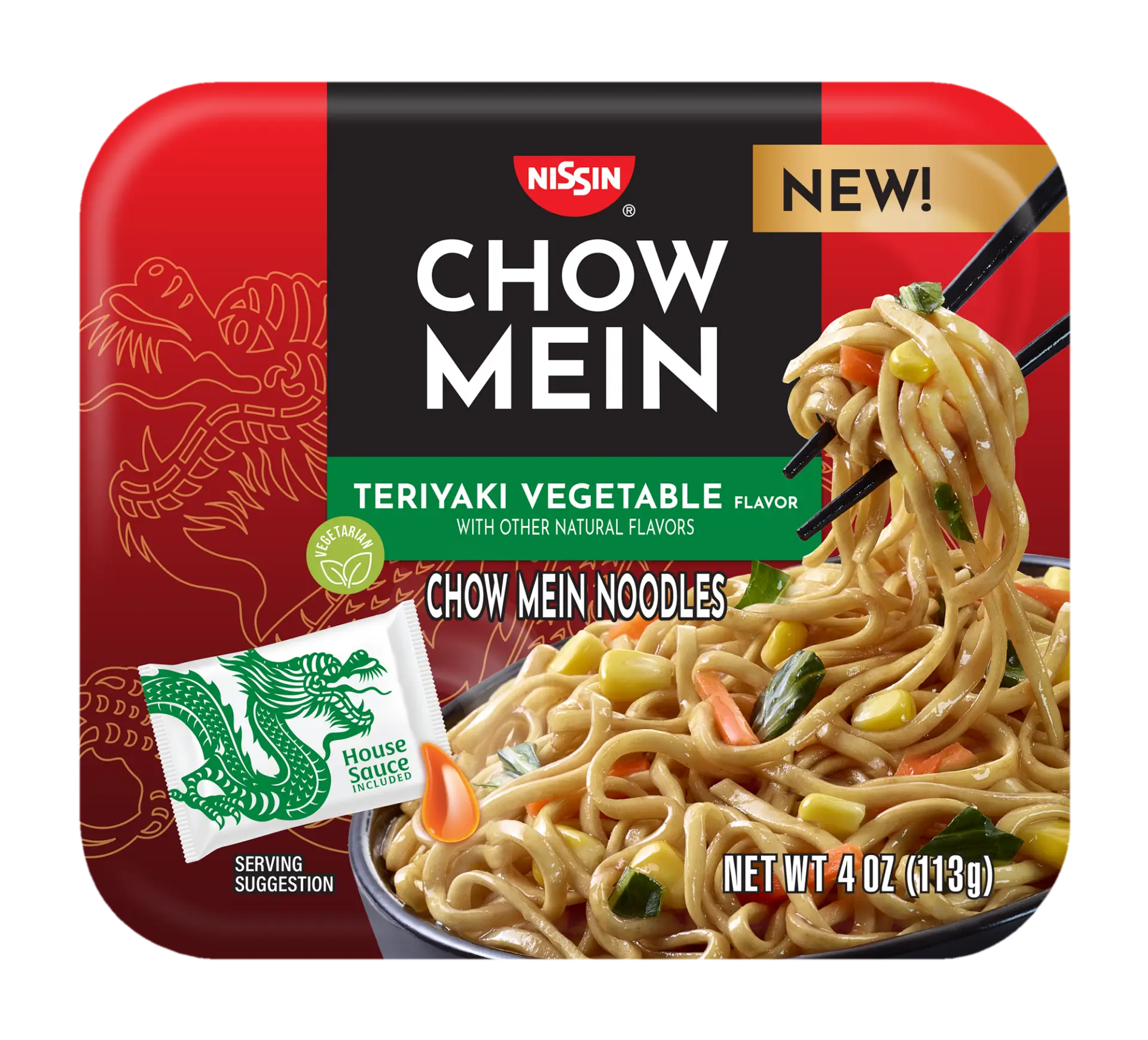 Chow Mein Teriyaki Vegetable Instant Noodles 4.0 oz Tray (1 Pack) - Walmart.com