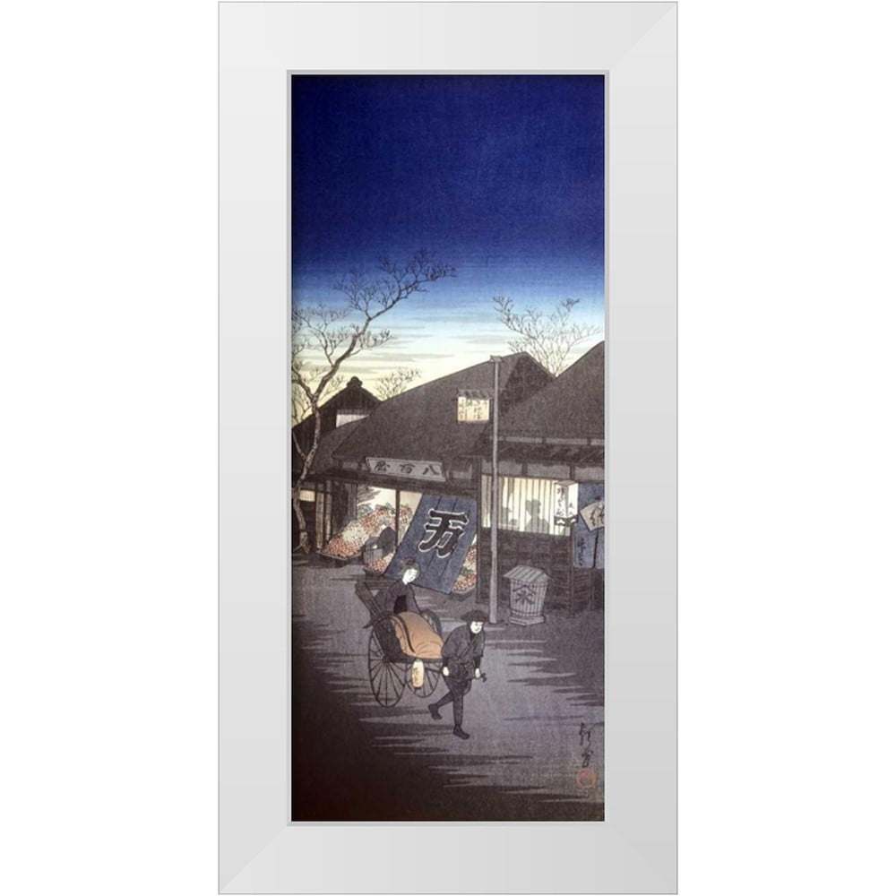 Chowka 8x14 White Modern Wood Framed Museum Art Print Titled - Japanese ...