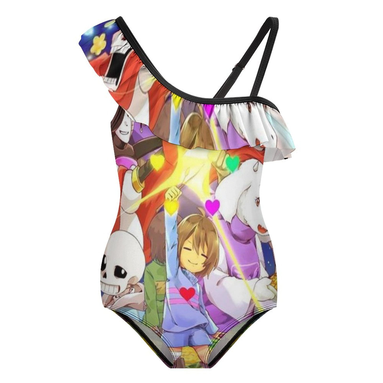Chracters Game Undertale Kids Swimsuit Swimwear Adjustable One Shoulder ...