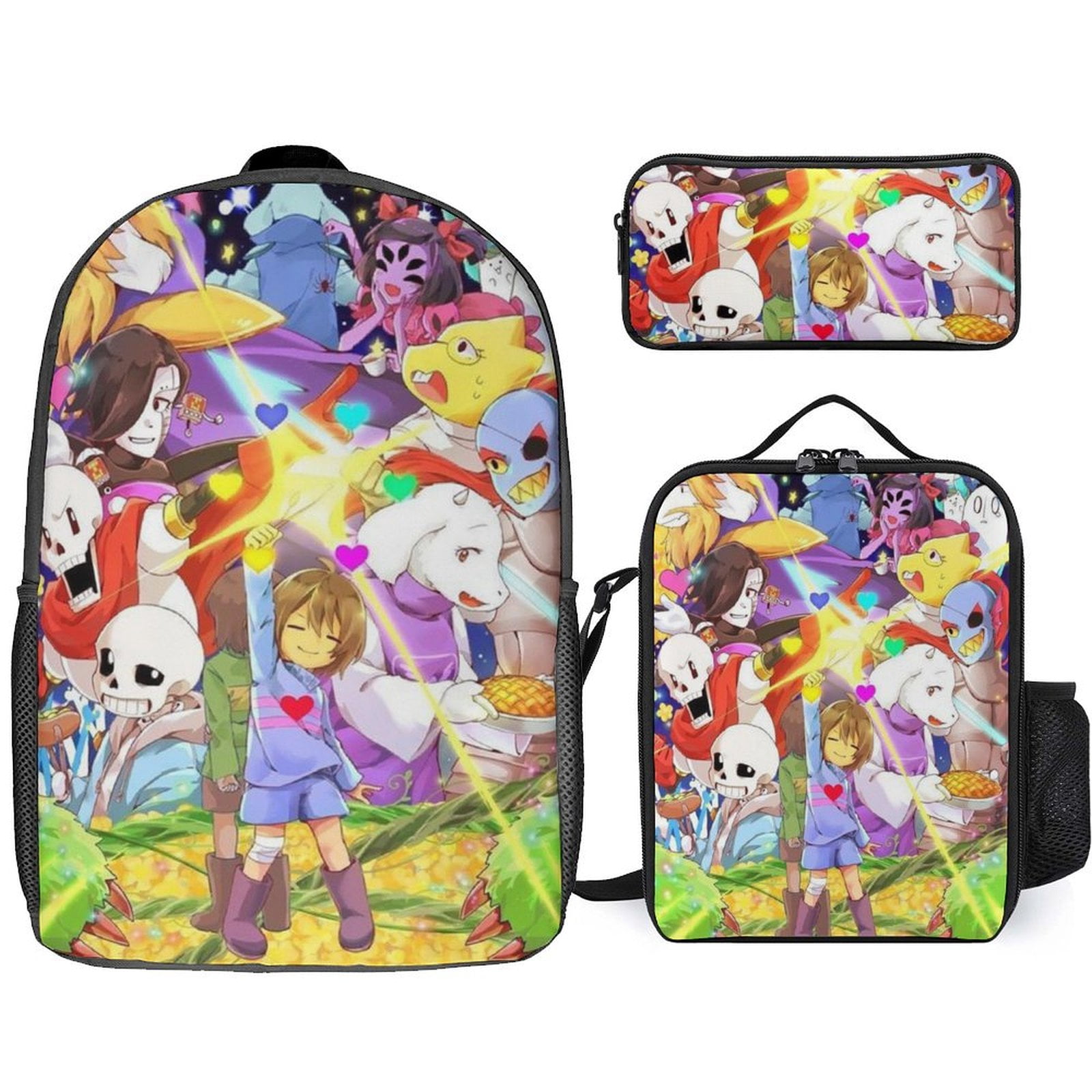 Chracters Game Undertale Schoolbag With Lunch Bag Pencil Case Set ...