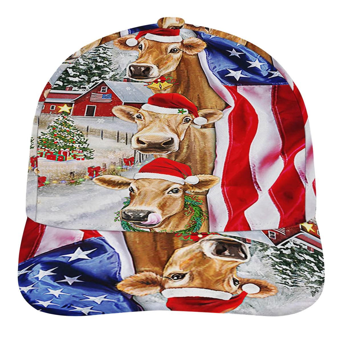 ChriStas Cattle Cow American flag baseball cap hat - Walmart.com