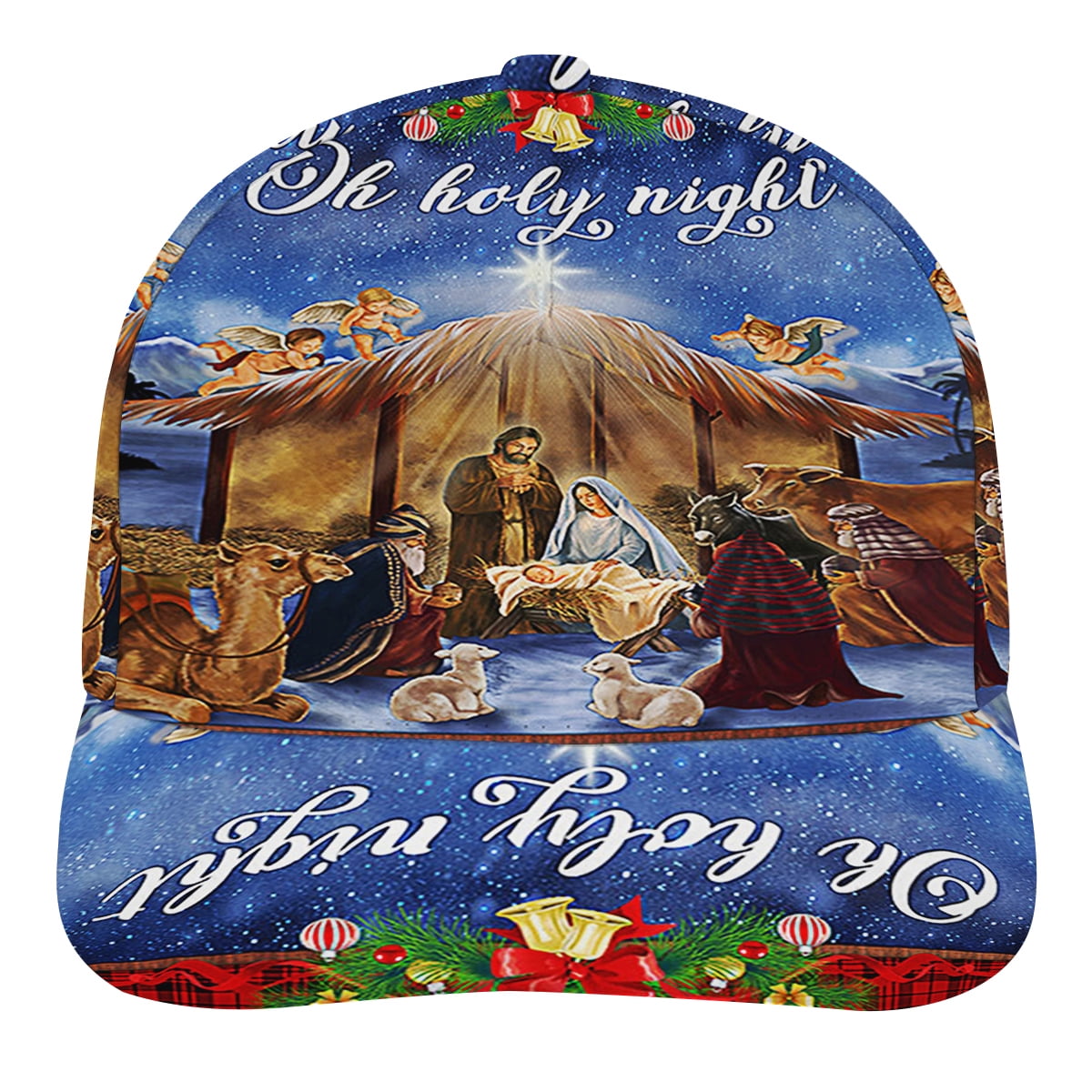 ChriStas Nativity Scene Oh Holy Night Jesus Was Born baseball cap hat ...
