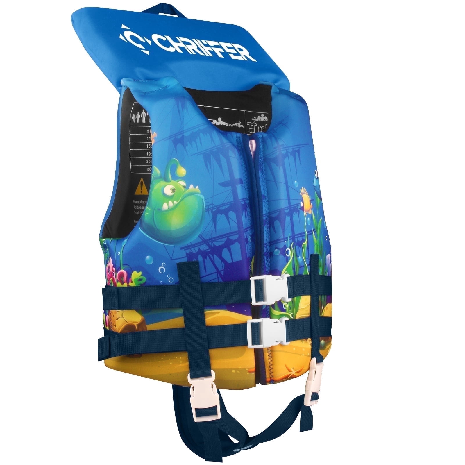 Chriffer Life Jacket with Head Support for 26-33 LBS Beach Pool Water ...