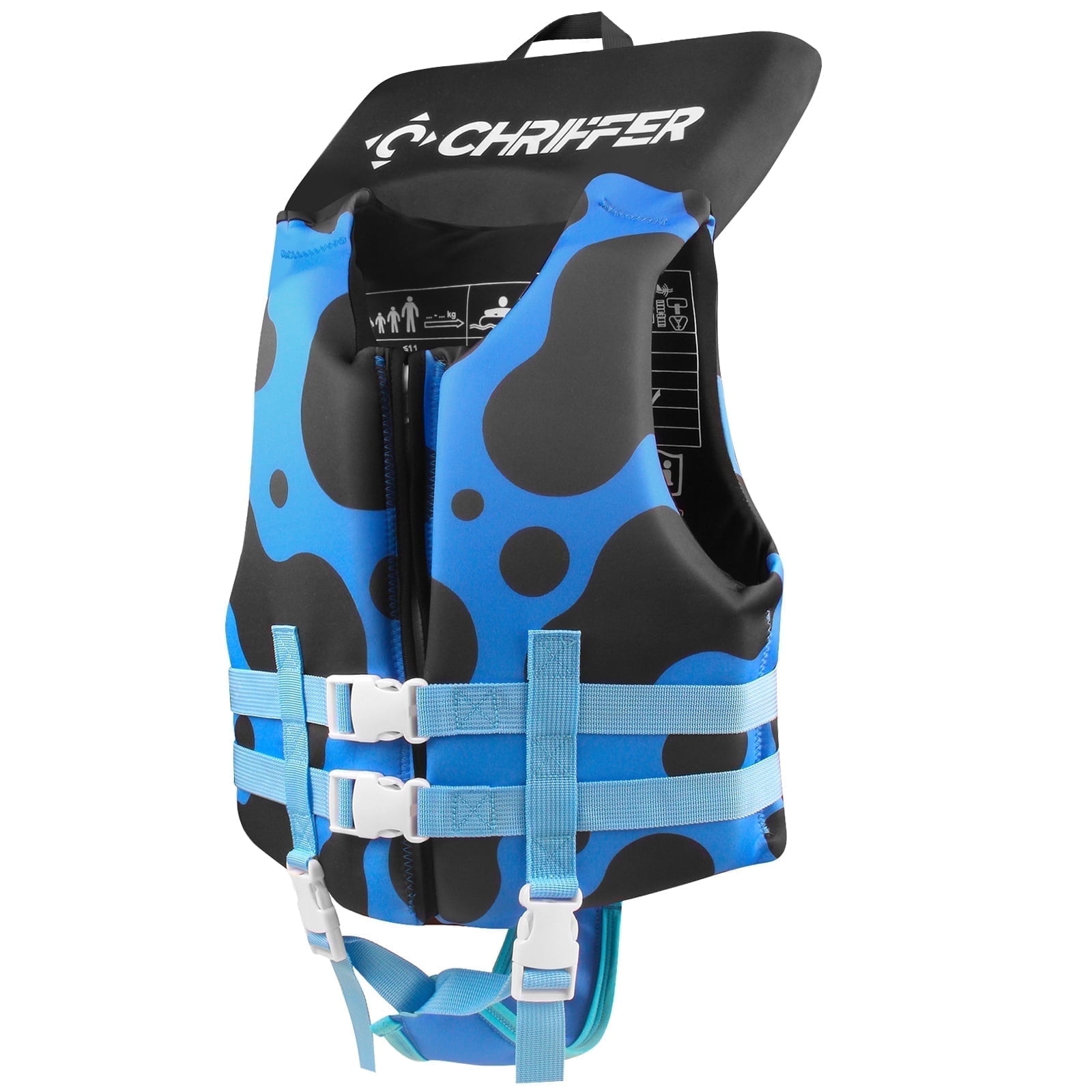 Chriffer Life Jacket with Head Support for 55-70 LBS Beach Pool Water ...