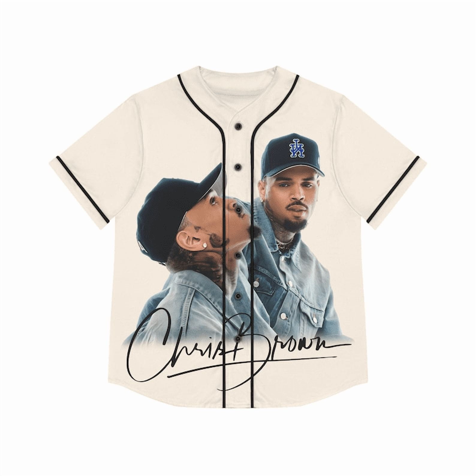 Chriis Br.own Bre.ezy B.owl XX 2025 Tour Baseball Jersey, 2025 Concert Outfit - Walmart.com