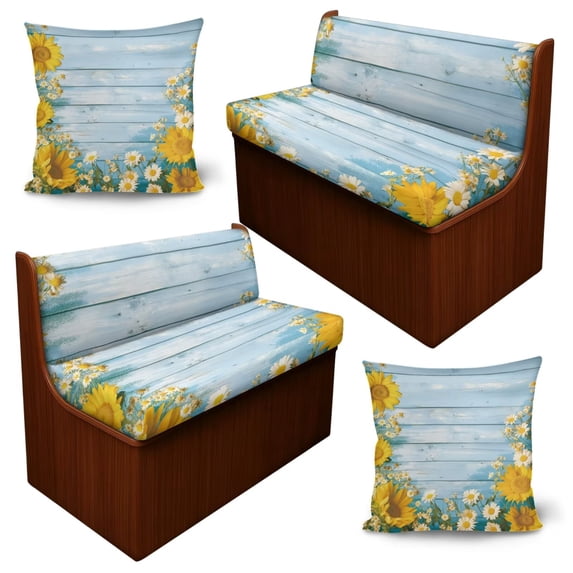 Chririnla 2 Set RV Dinette Cushion Covers Booth Set with Pillow Cover ...