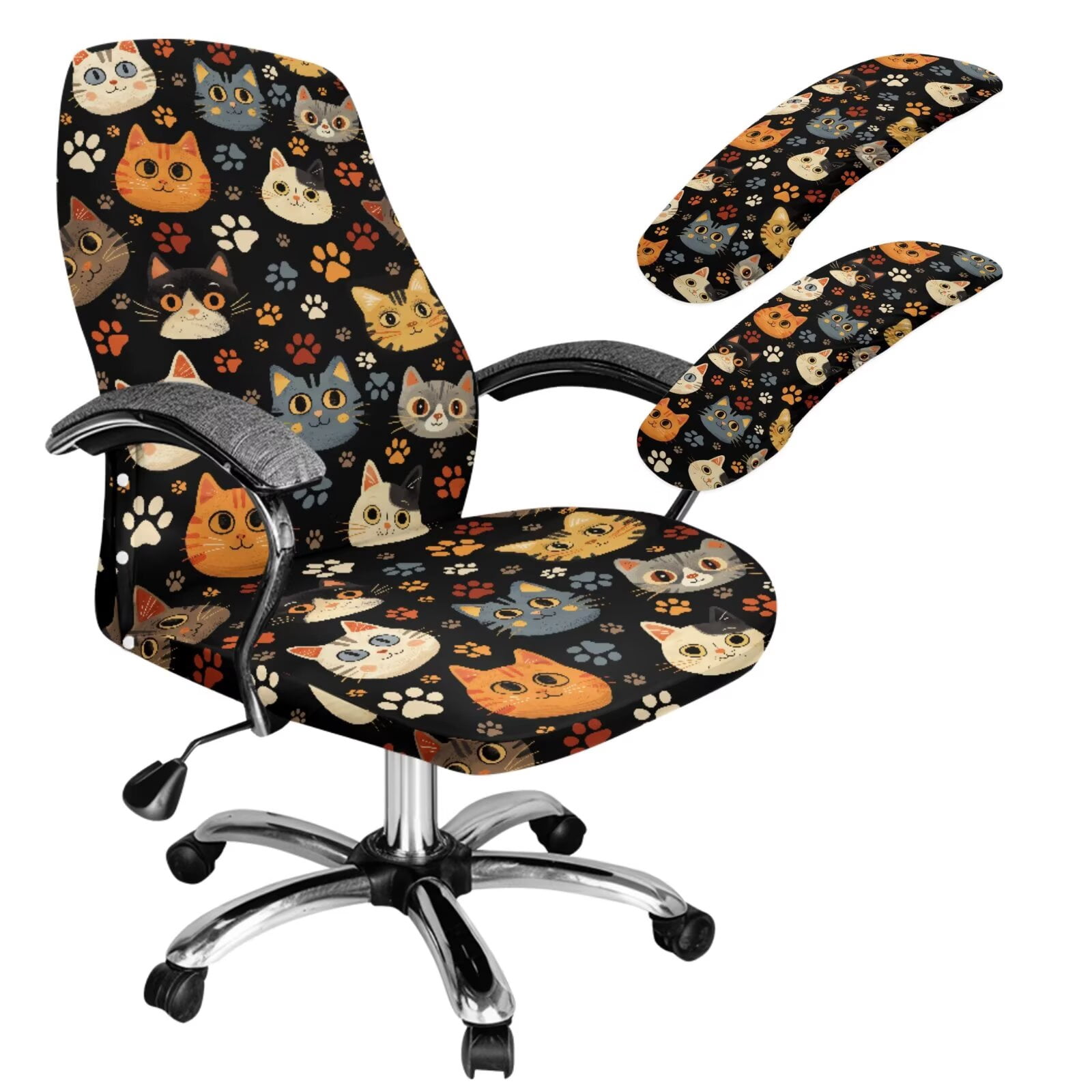 Chririnla 3Piece Computer Chair Cover with Armrest Covers,Desk Chair ...