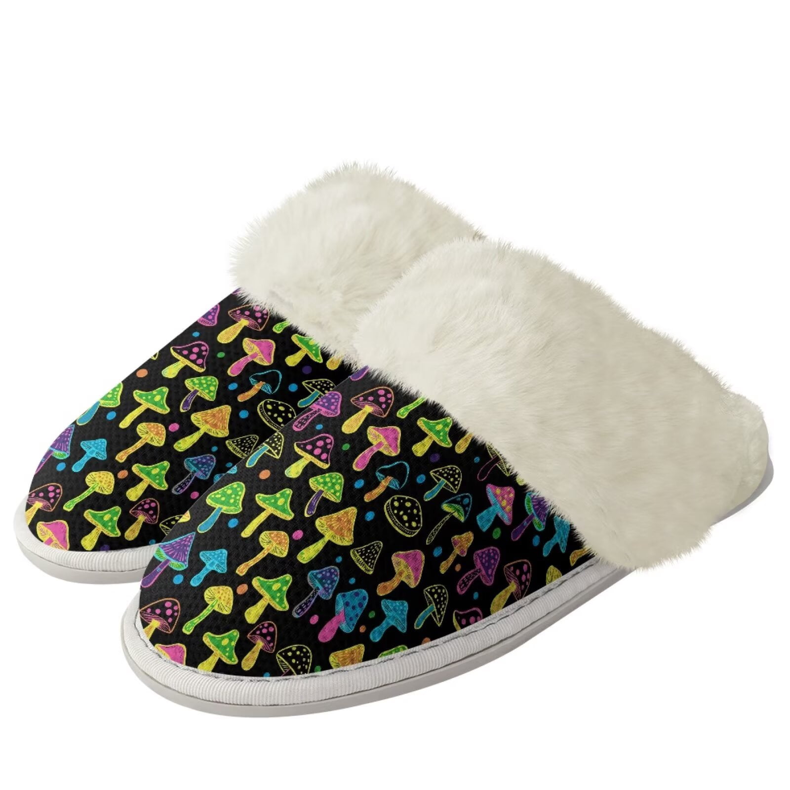 Chririnla Aesthetic Mushroom Plush House Shoes for Women Fuzzy House ...