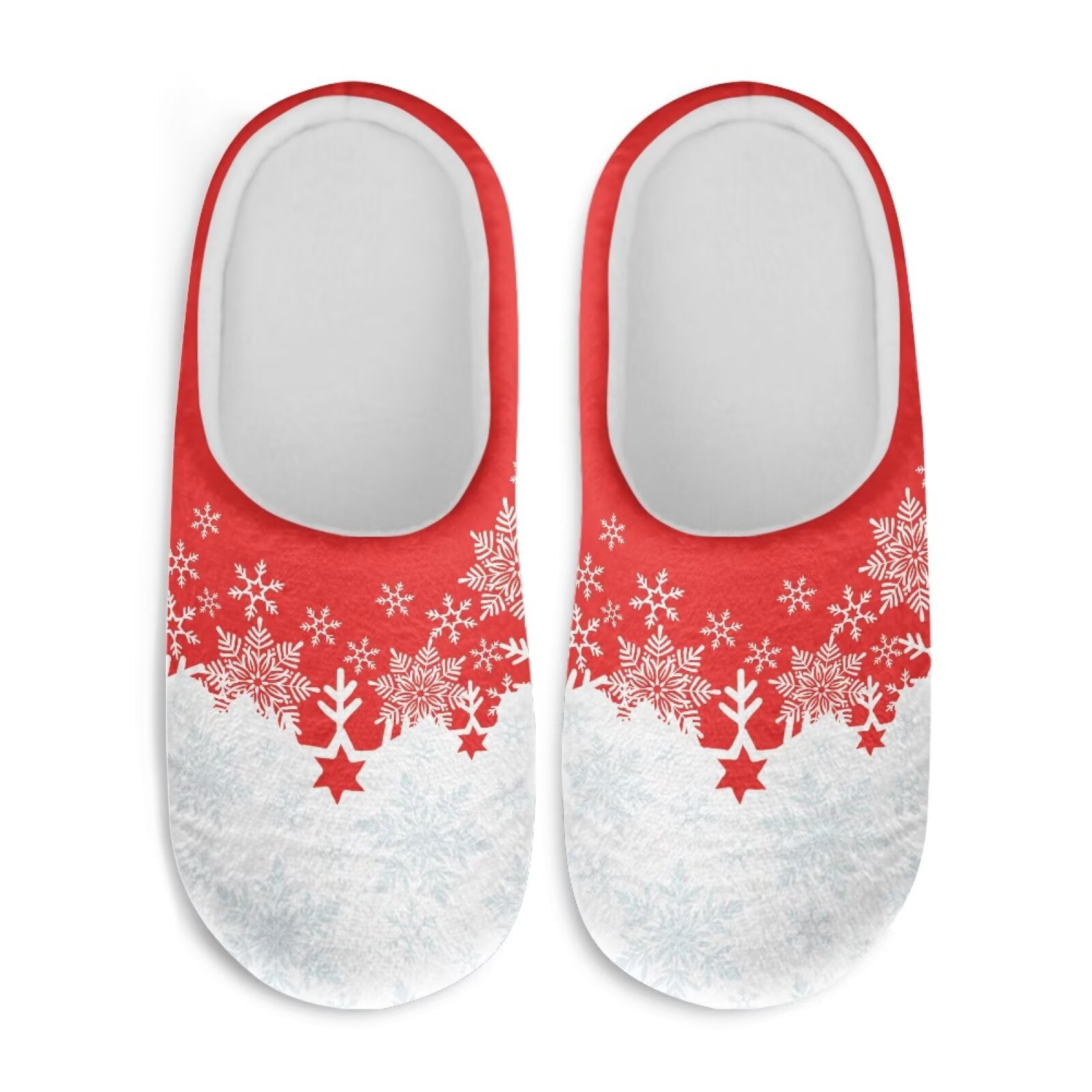 Chririnla Art Snowflake Bride Slippers Soft Plush Fuzzy Comfy Non Slip ...