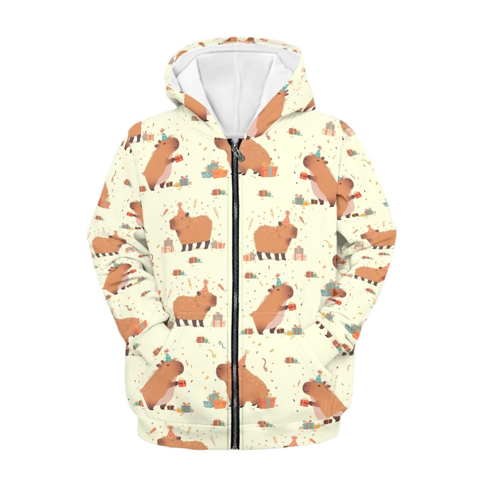 Chririnla Axolotl Juice Pink Hooded Sweatshirt with Pockets Long Sleeve ...