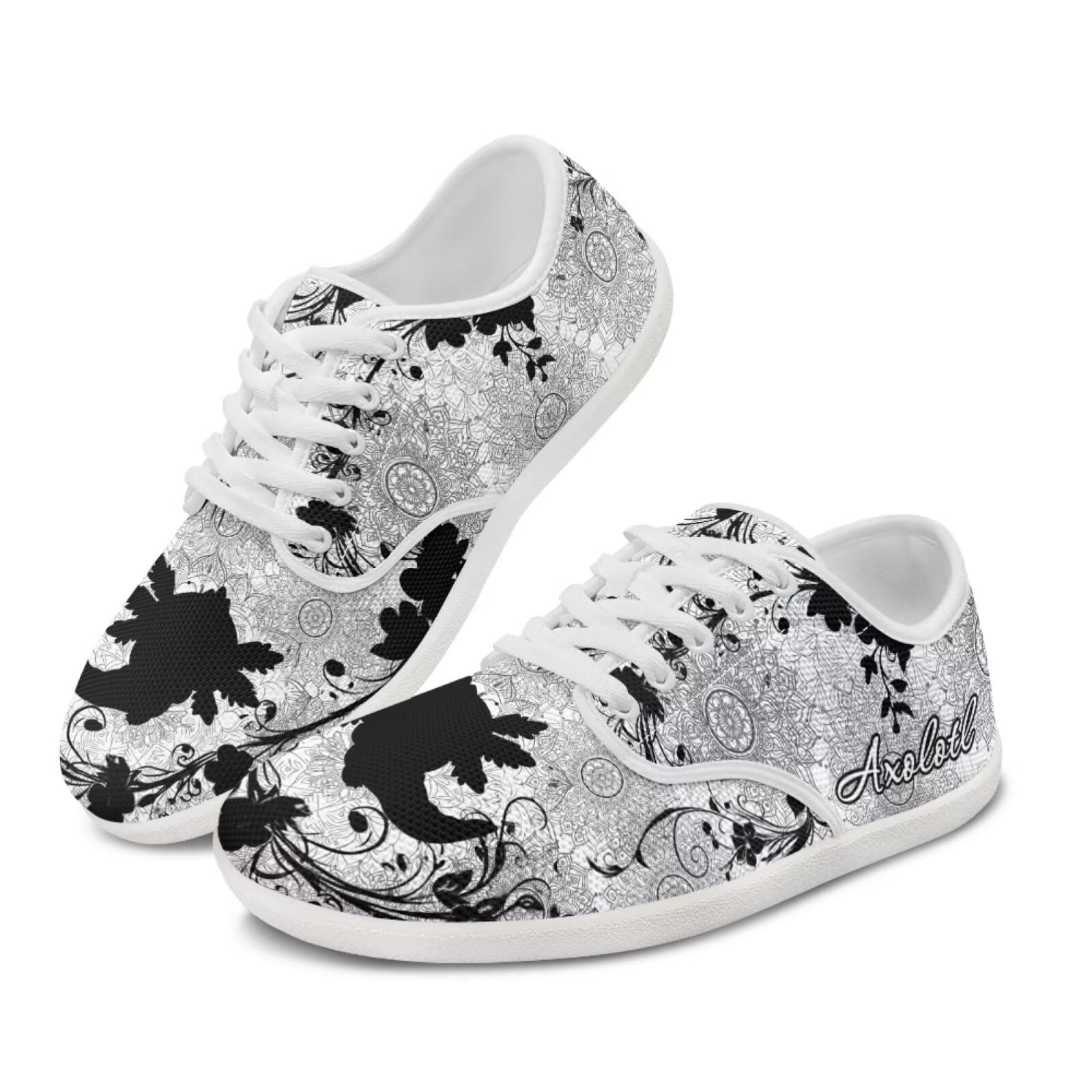 Chririnla Axolotl Silhouette Print Barefoot Shoes Women Retro Trainers ...
