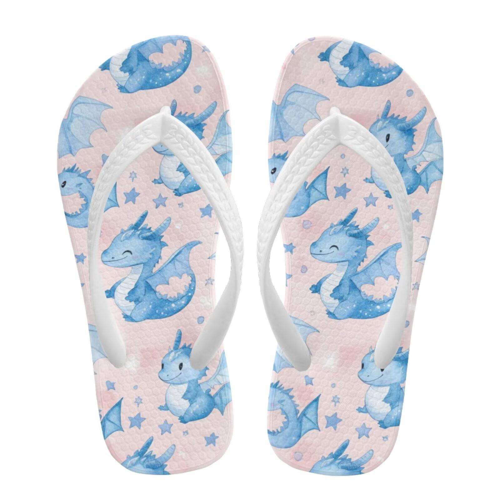 Chririnla Blue Dragon Flip Flops for Boys Size 10 Causal Slip on Thong ...