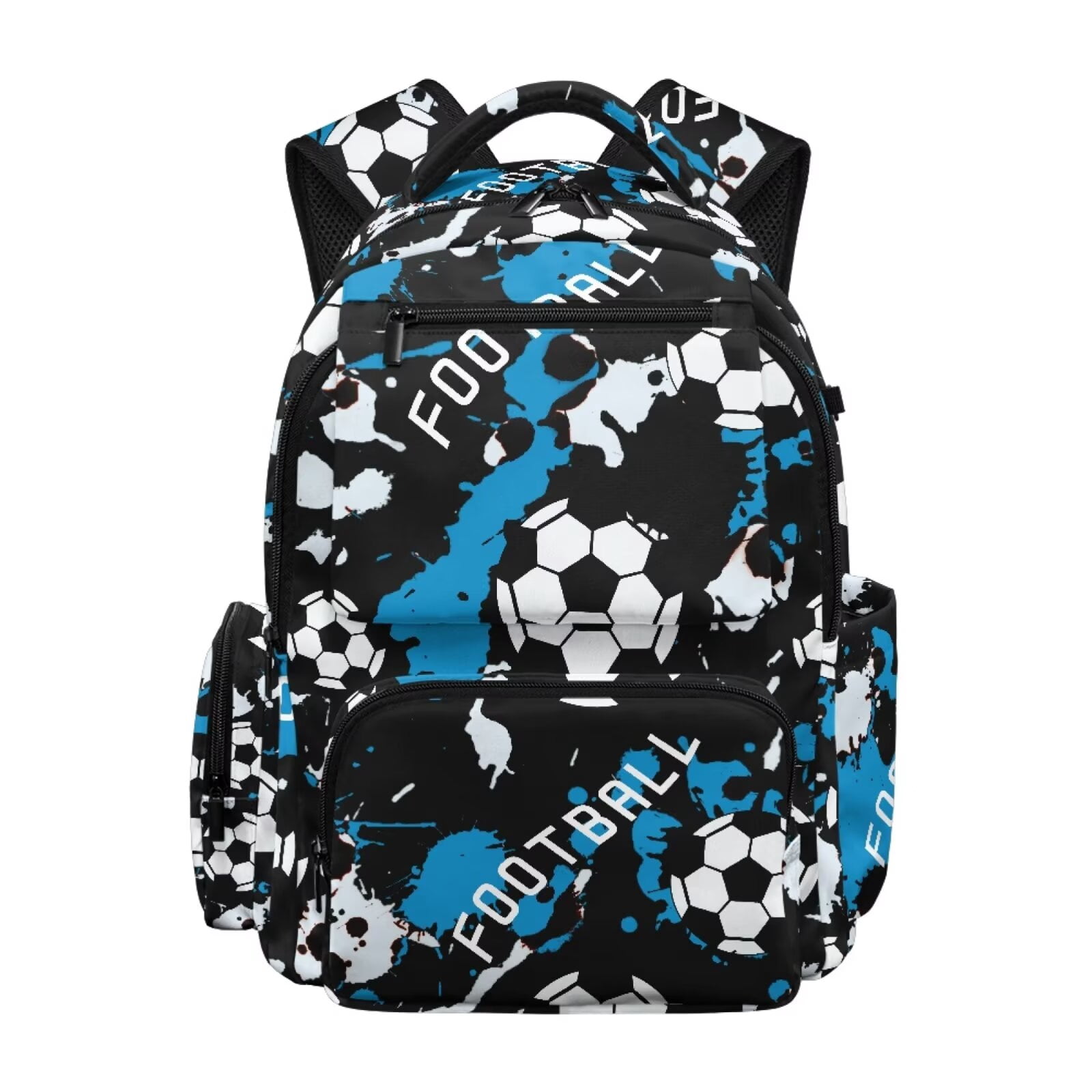 Chririnla Blue Graffiti Soccer Kids Backpack for Girls Preschool ...